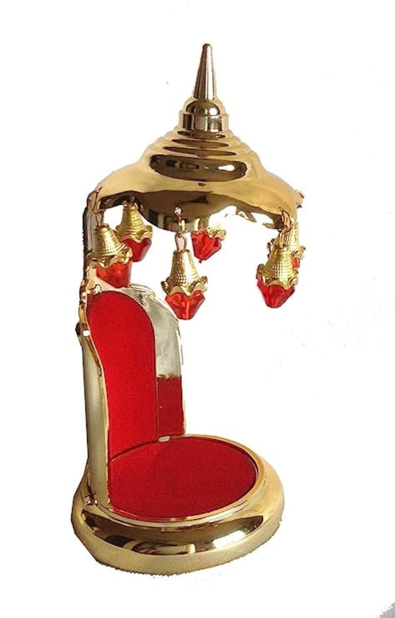 Microfiber Diamond Studded Gold Hindu Religious Umbrella Chattar for ...