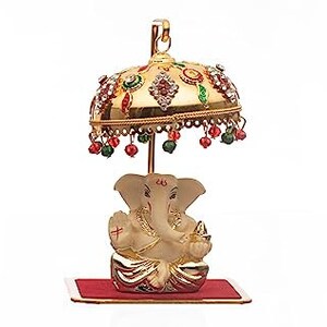 Metal Umbrella Chhatra With Hanging Crystals for God Idol, Car ...