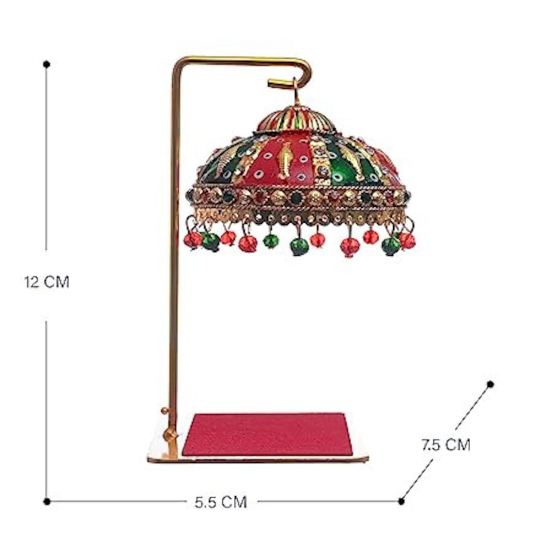 Metal Umbrella Chhatra With Hanging Crystals for God Idol, Car ...