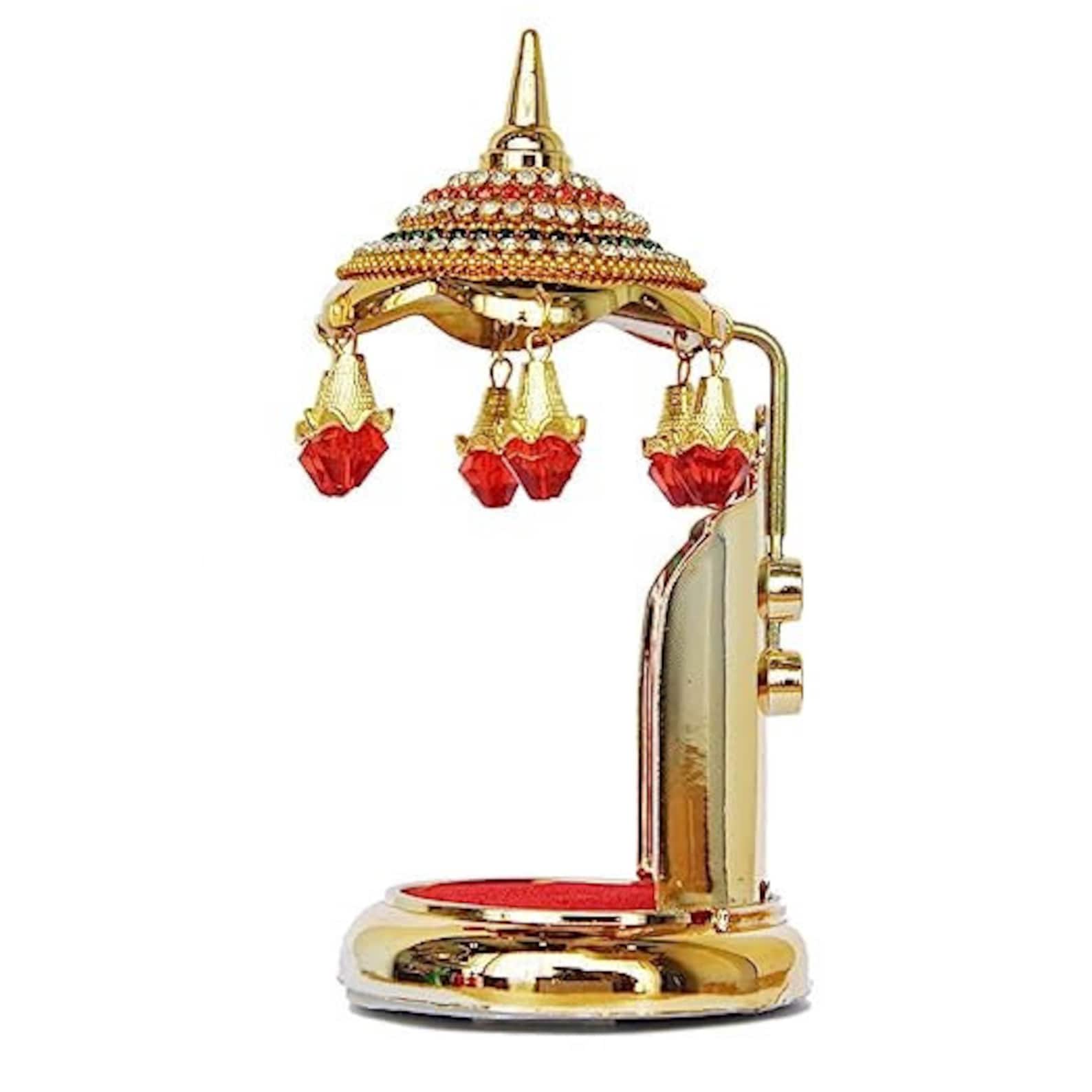 Microfiber Diamond Studded Gold Hindu Religious Umbrella Chattar for ...