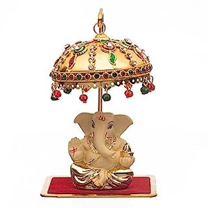 Metal Umbrella Chhatra With Hanging Crystals for God Idol, Car ...
