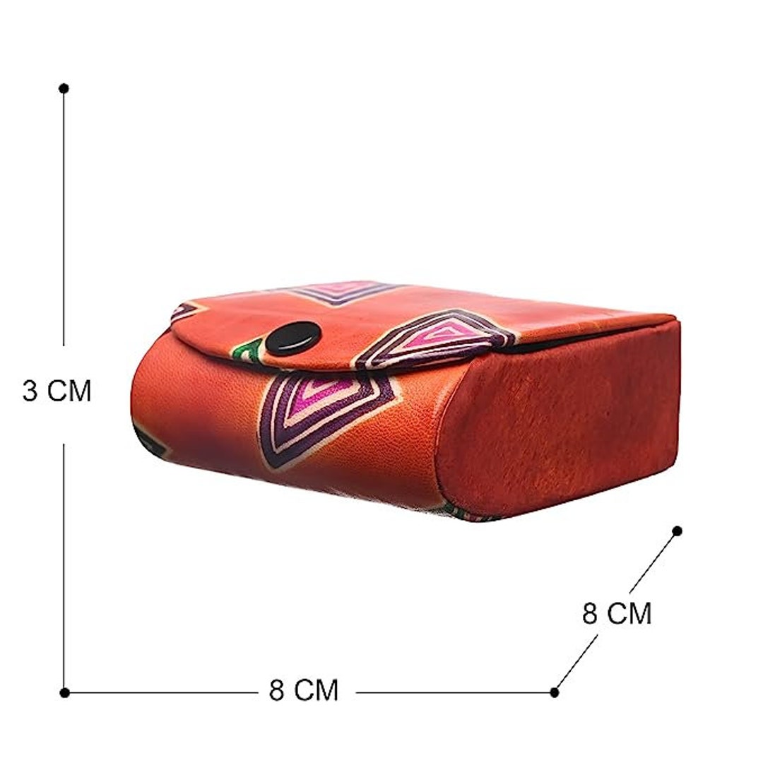 Leather Lipstick Case Holder With Mirror and Traditional Floral Design ...