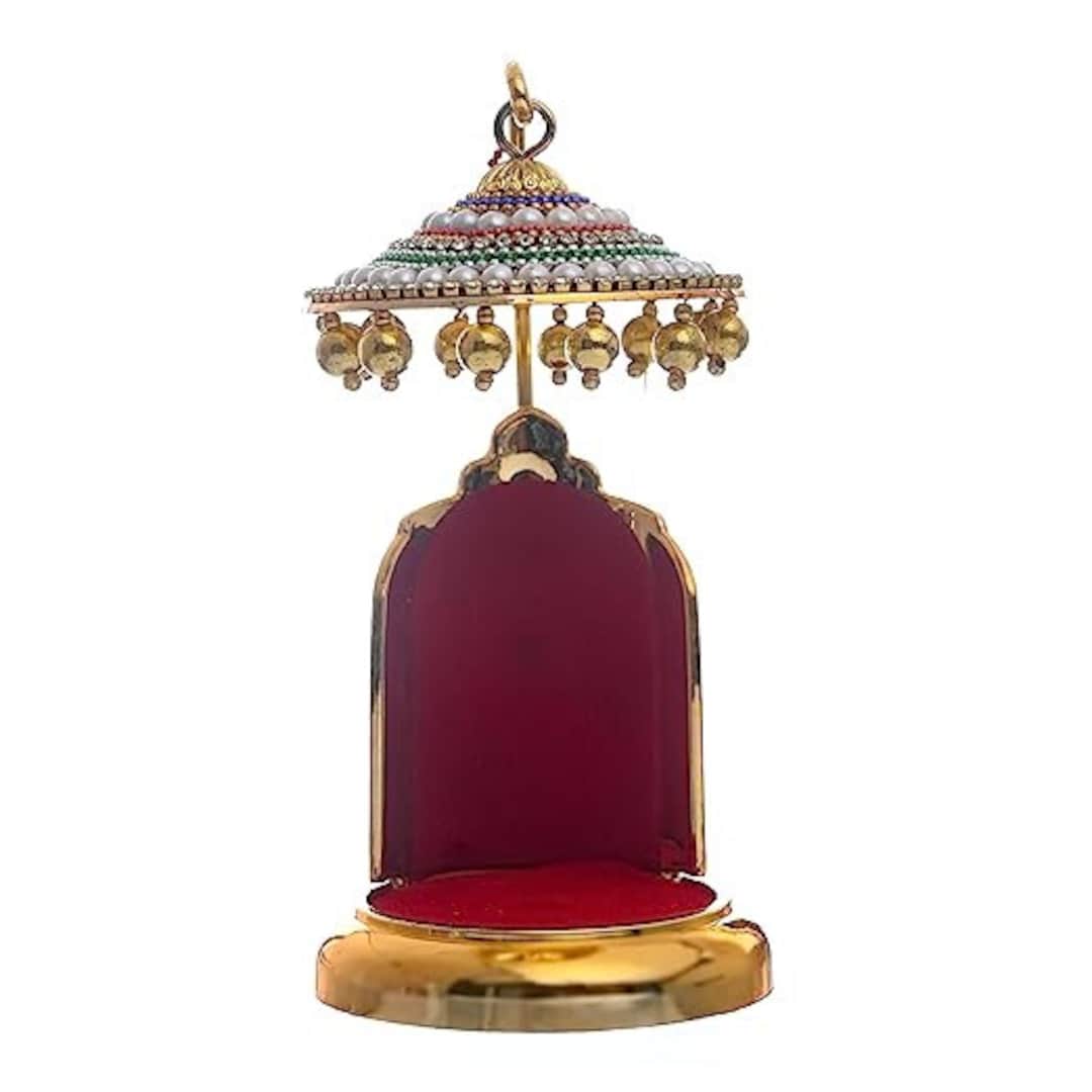 Microfiber Diamond Studded Gold Hindu Religious Umbrella Chattar for ...