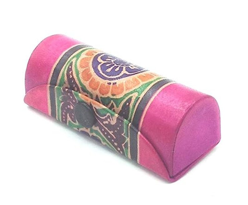 Leather Lipstick Case Holder With Mirror, Traditional Floral Design ...