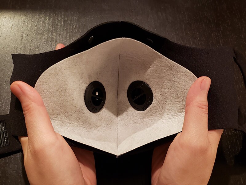 Solid Black Neoprene Mask W/ PM 2.5 Filter, Reusable, Easy Breathing ...