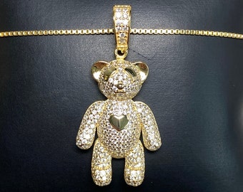Gold Teddy Bear Necklace | Etsy