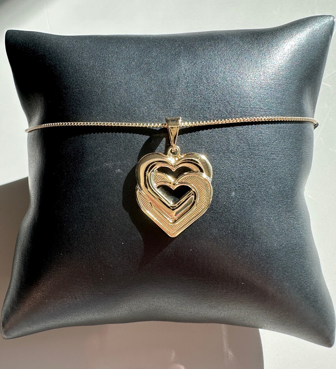 Double Heart Necklace Gold Filled, Gold Two Hearts Necklace ...