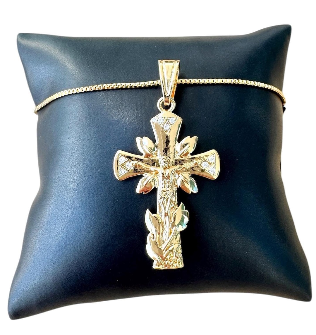 Big Cross Necklace Men Women, Jesus Cross Pendant Gold, Religious ...