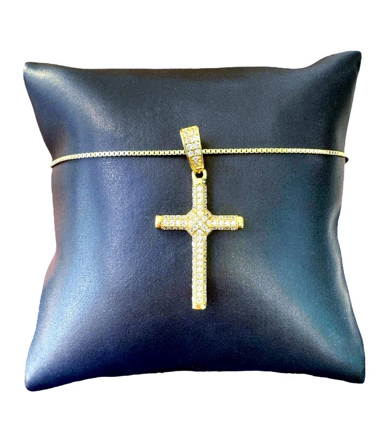 Collar con cruz de oro y plata 925 para hombre y mujer, collar ...