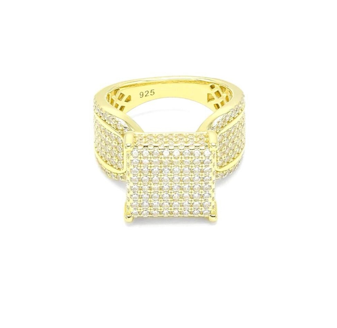 Hip Hop Ring, Iced Out Ring, Rapper Pinky Ring, Diamond Simulated ...