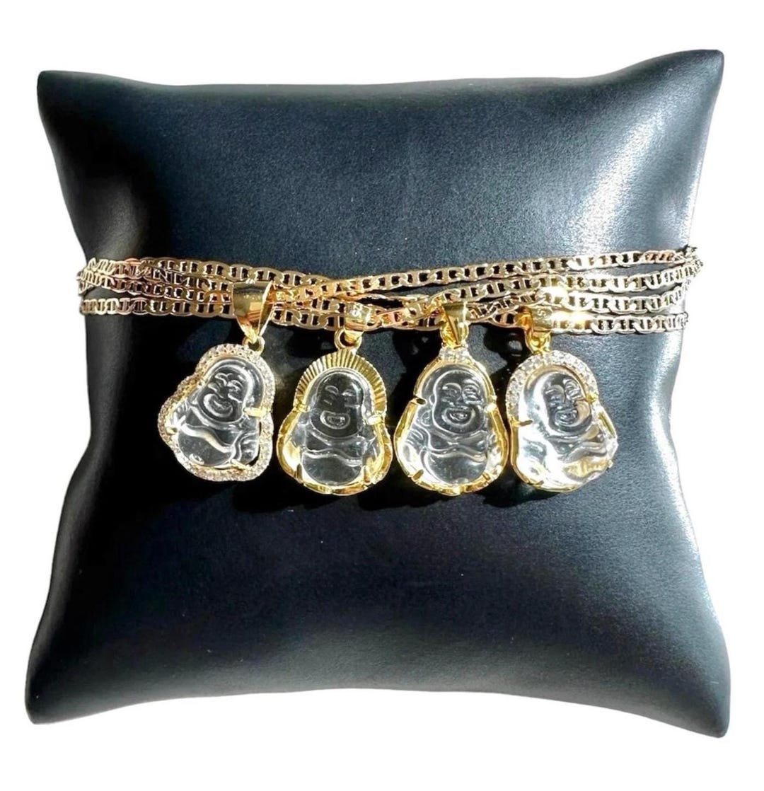 Clear Buddha Necklace, Gold Buddha Pendant, 925 Silver Buddha Necklace, Mini Buddha Charm ...