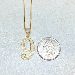 Gold Number Pendant Necklace, Number Charm Necklace, Sports Number ...