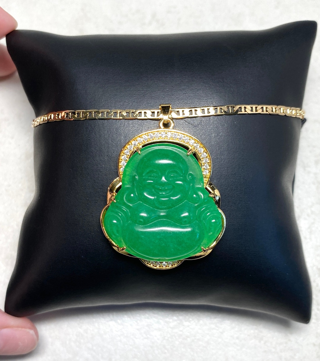 Jade Buddha Necklace, Gold Buddha Pendant, Gold Buddha Necklace, Buddah ...