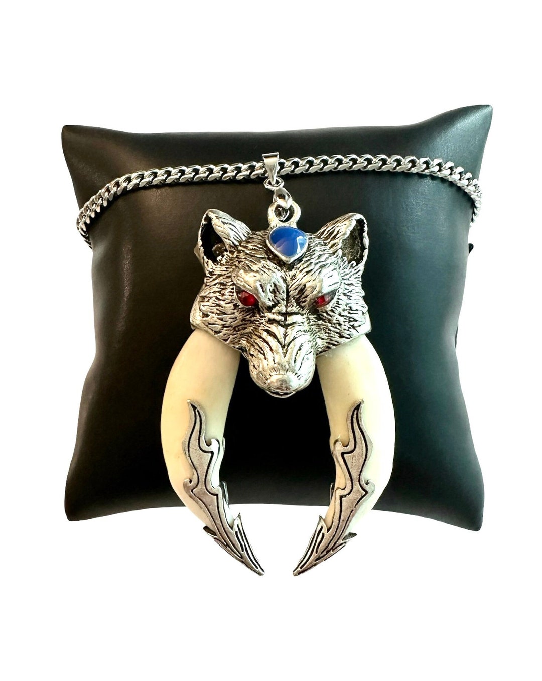 Large Wolf Tooth Necklace, Wolf Fang Necklace, Wolf Head Necklace ...