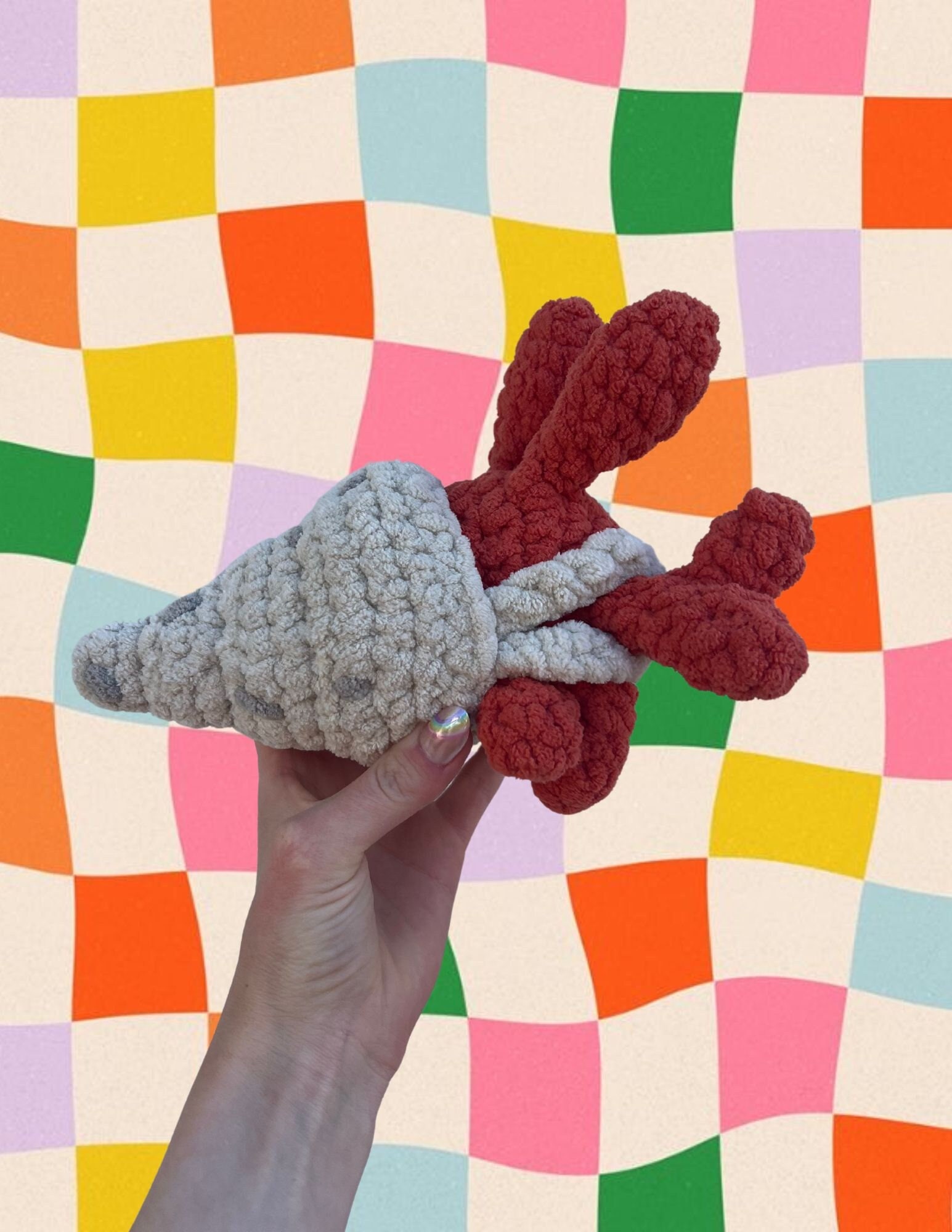 Herman - Hermit Crab Plush - Handmade Crochet Snuggler - Etsy