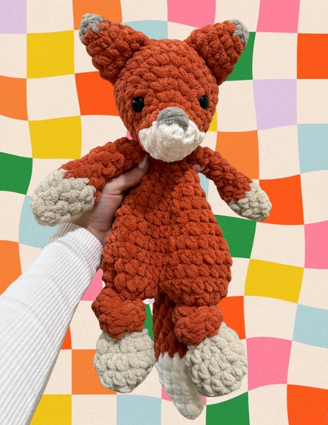 Felix - Knotted Fox Lovey - Handmade Crochet Snuggler - Etsy