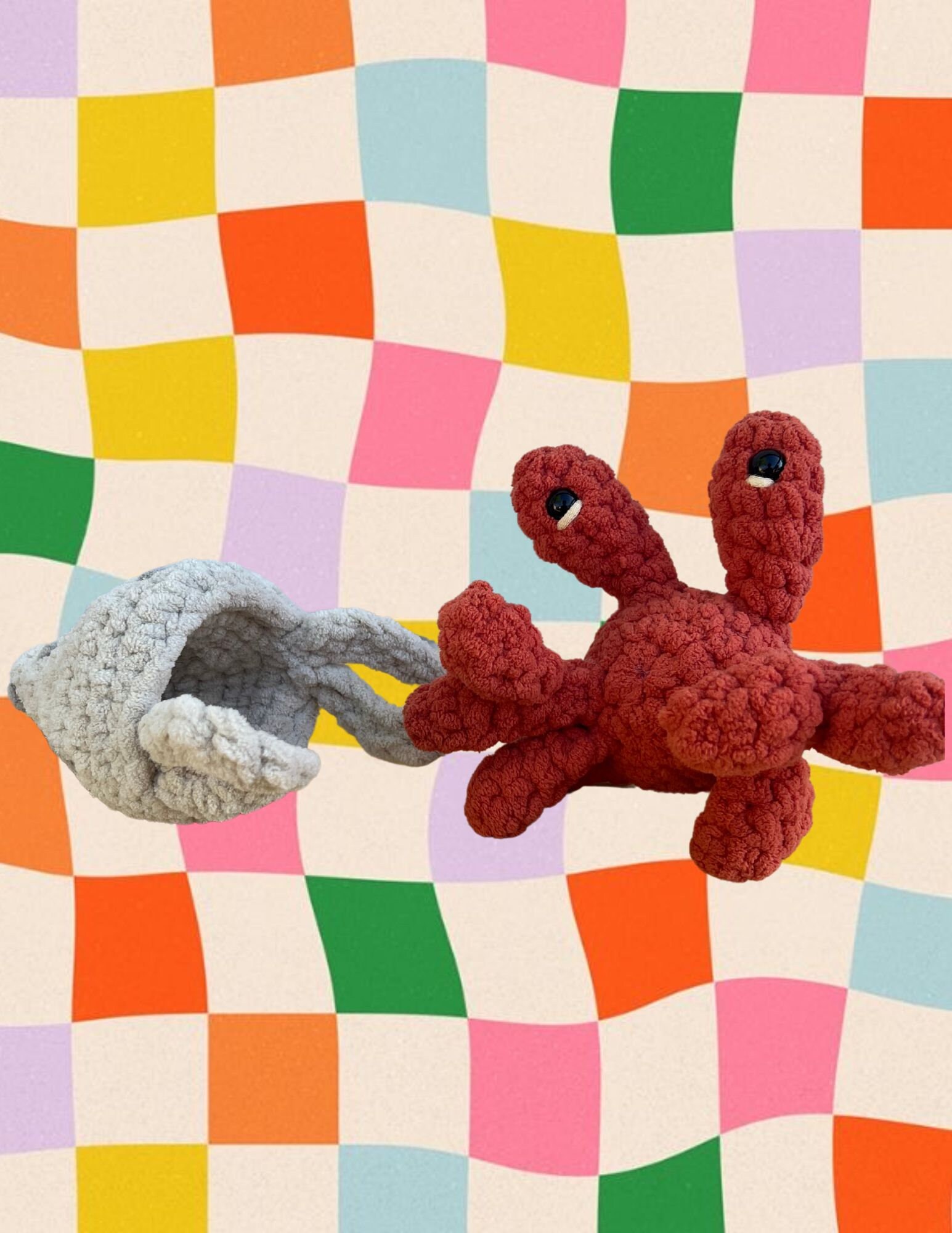 Herman - Hermit Crab Plush - Handmade Crochet Snuggler - Etsy