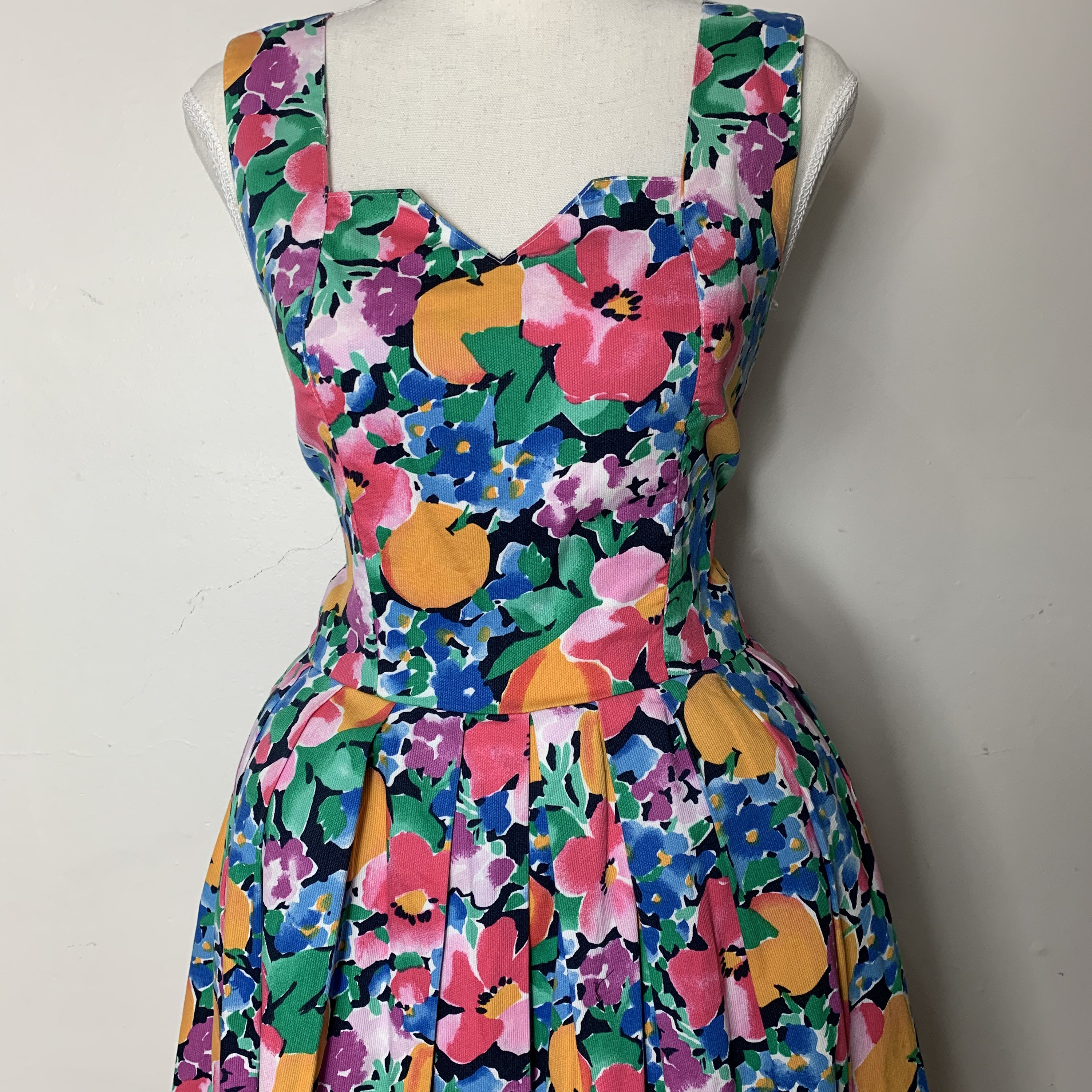 90s Vintage colorido vestido de impresión | Etsy