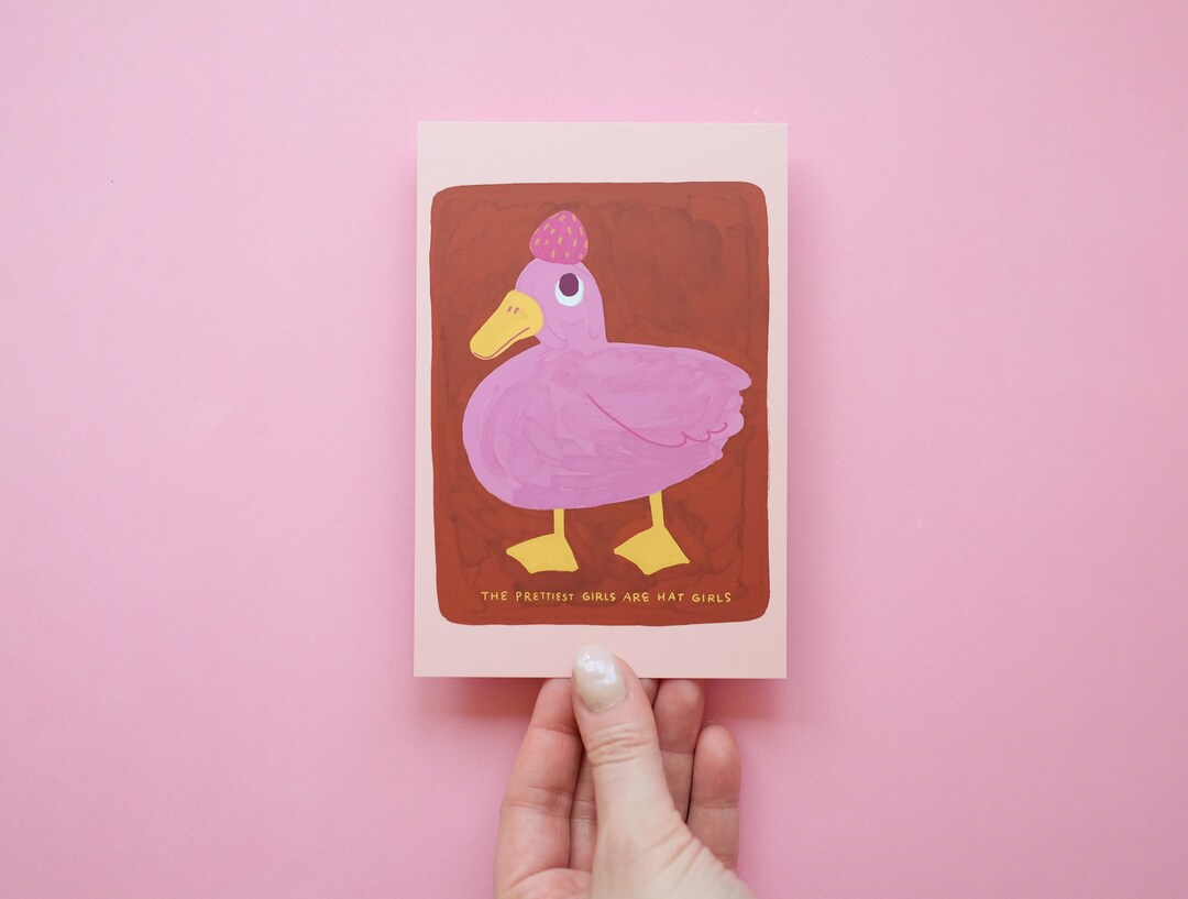 Illustrated Duck Postcard | Sassy Art Print - Etsy