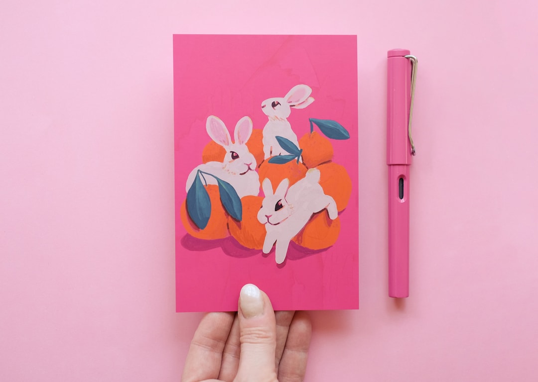 Bunny Rabbit Postcard | Illustrated Art Print - Etsy