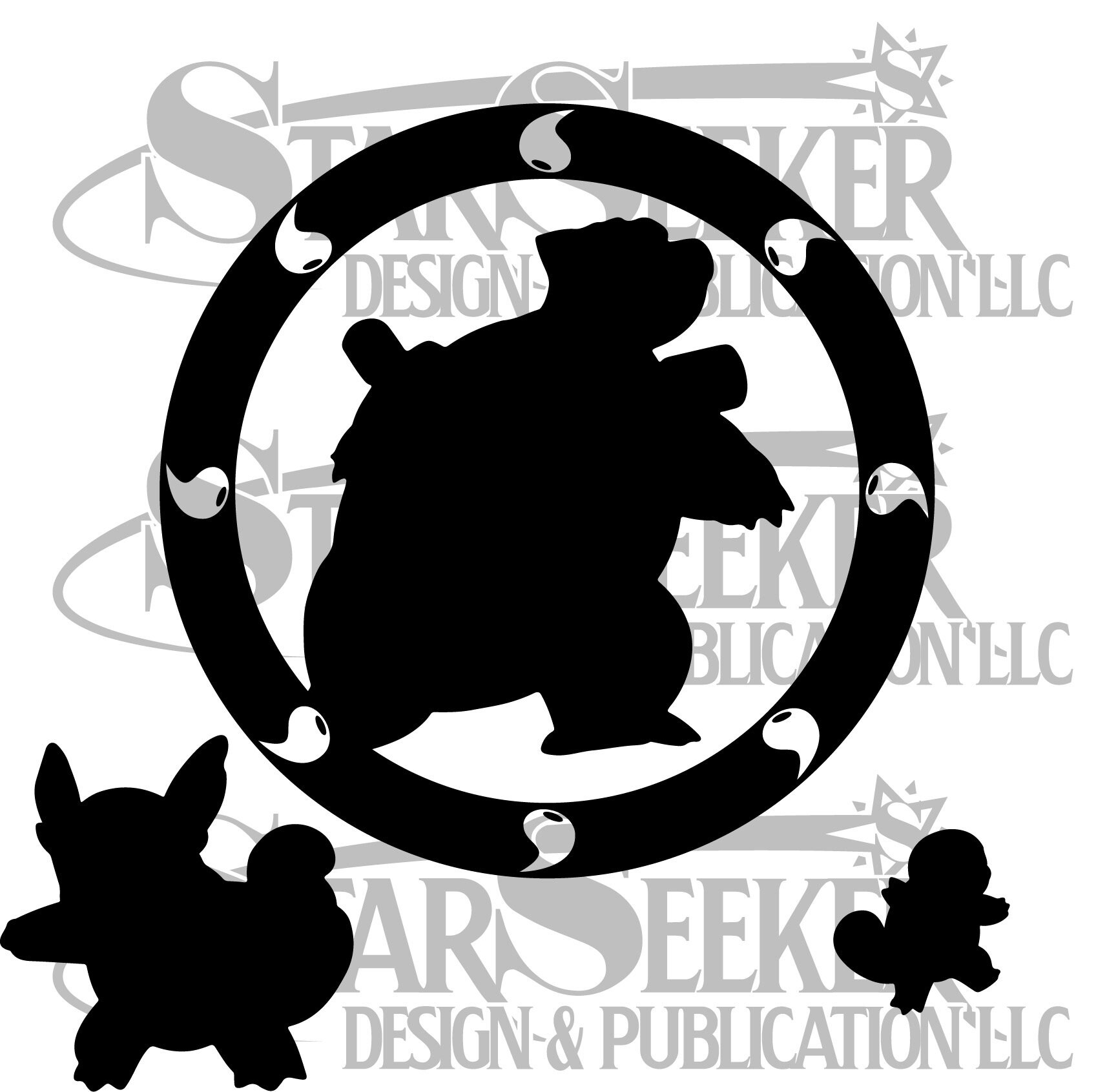 Pokemon Blastoise Wall Art Digital SVG File for Laser or Vinyl Cutting ...