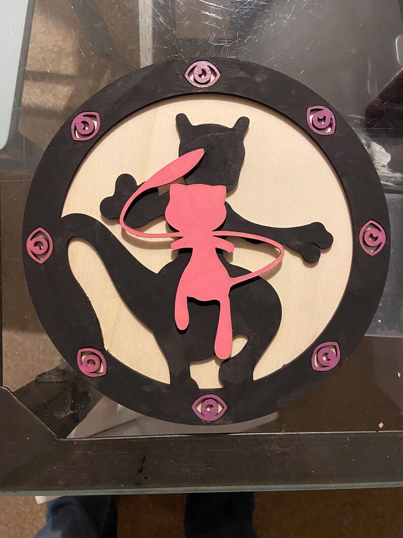 Pokemon Mew & Mewtwo Wall Art Digital SVG File for Laser or Vinyl ...