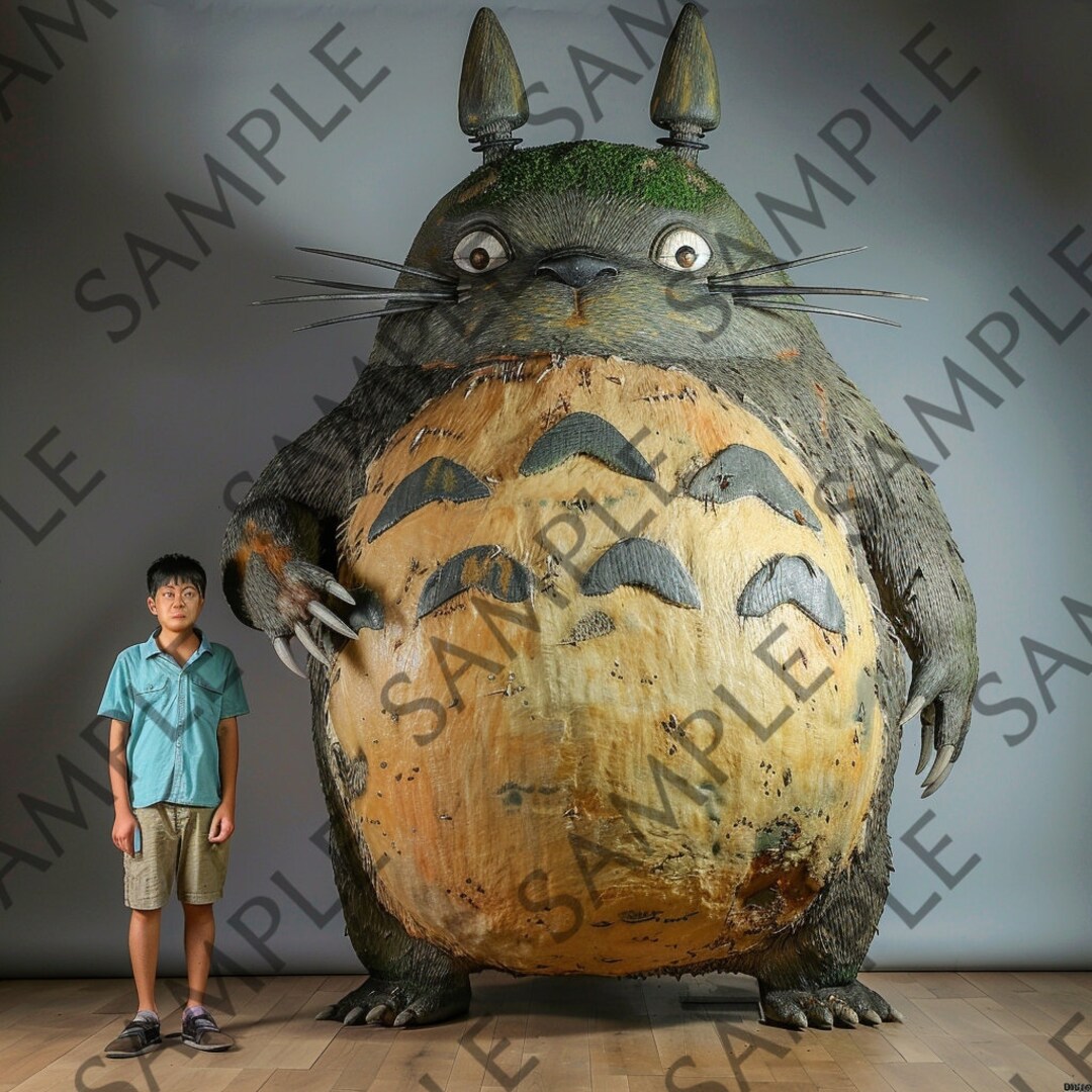 Totoro Digital Download Photo AI Art Print Printable Poster Image Stock ...