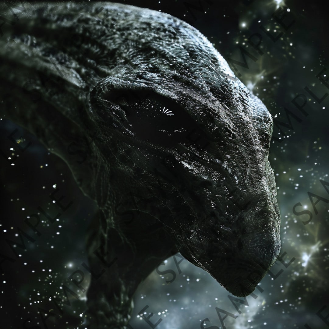 Black Alien Digital Download Photo AI Art Print Printable Poster Image ...