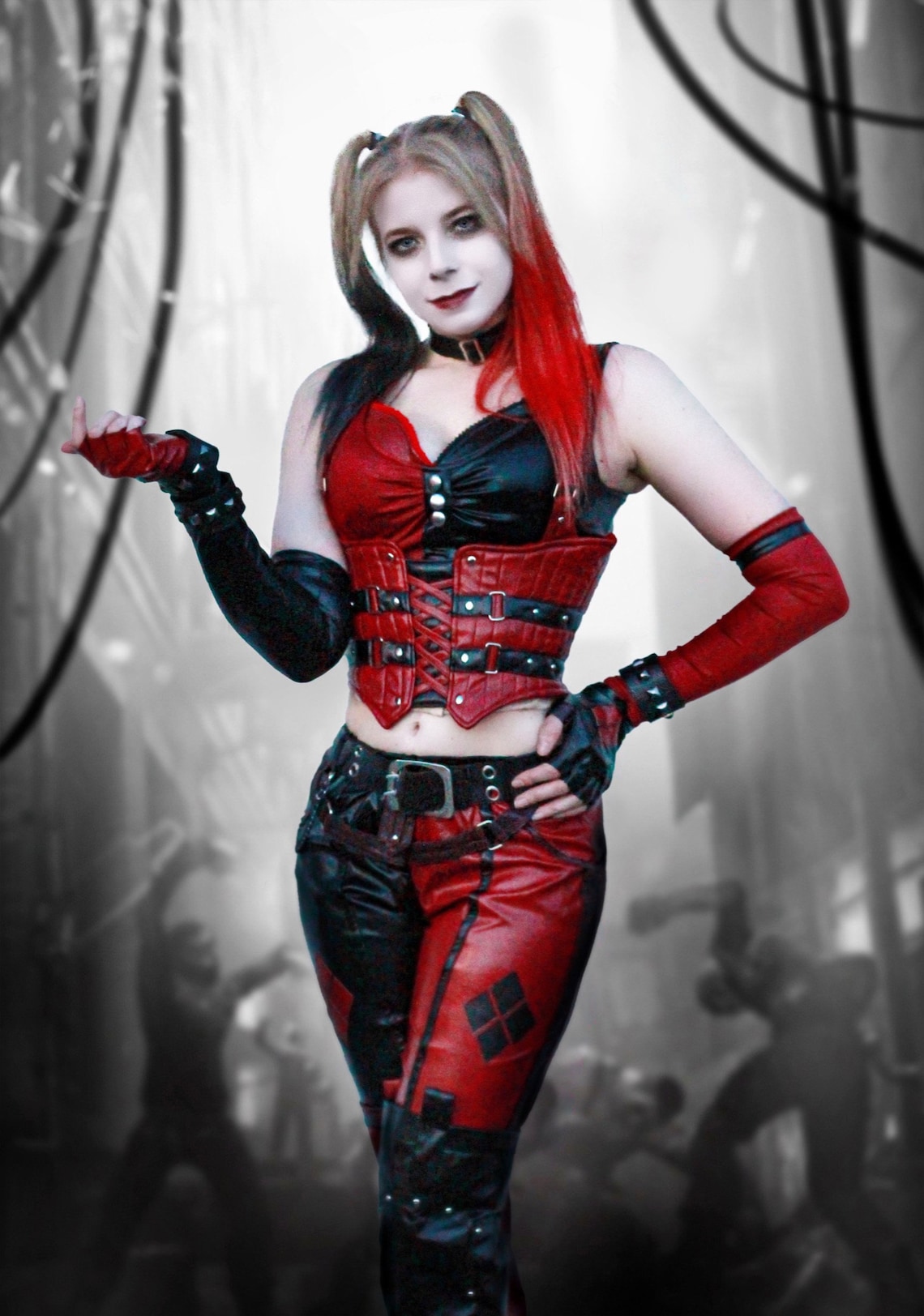 Batman Arkham City Harley Quinn Cosplay Costume Adult Women Etsy
