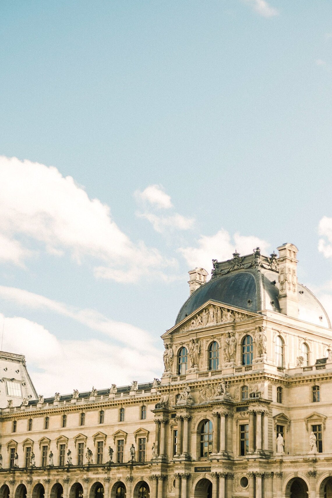 Paris Louvre Museum Blue Sky Photography Fine Art Print - Etsy