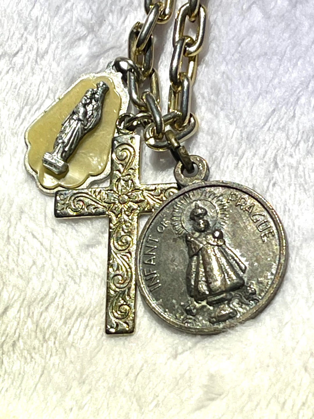 Vintage Cross St. Anne Infant Jesus Medal/pendants - Etsy