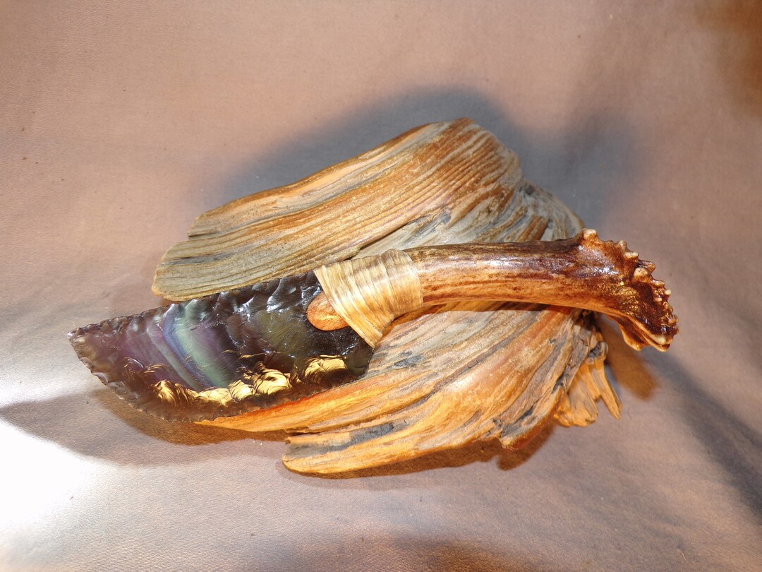 Small Rainbow Obsidian Cody Knife Black Powder American Made ...