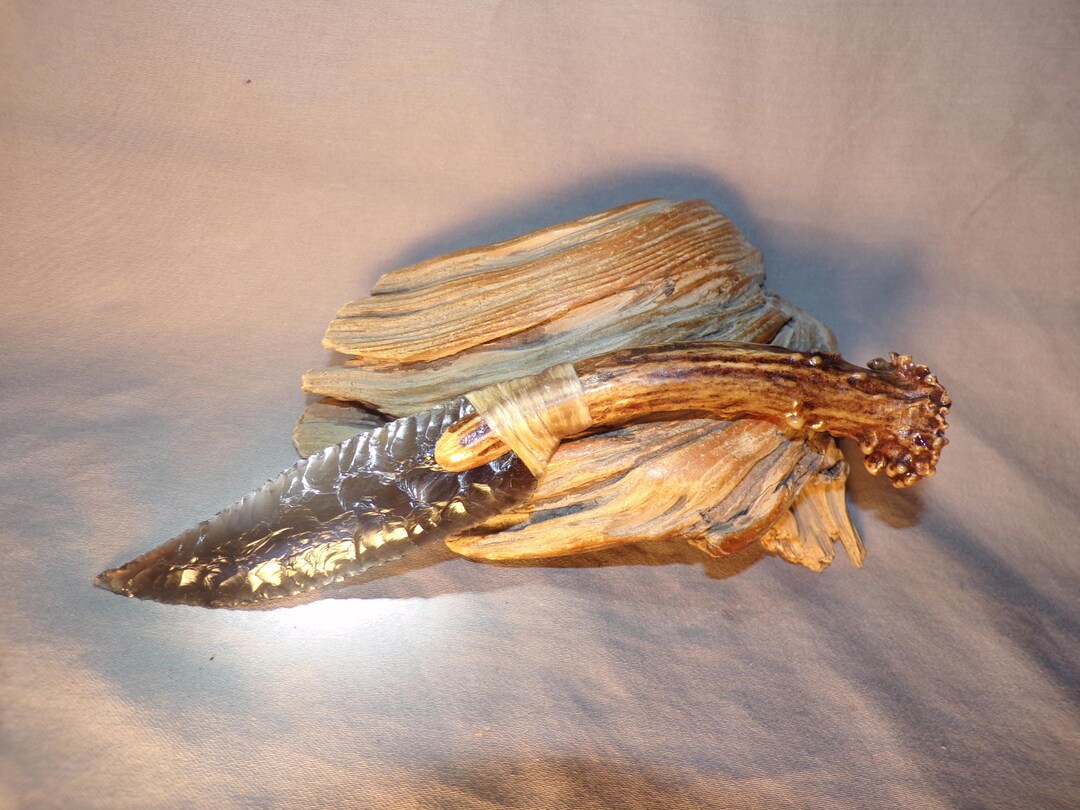 Small Subtle Sheen Obsidian Bowie Knife Black Powder Flint Knapping - Etsy