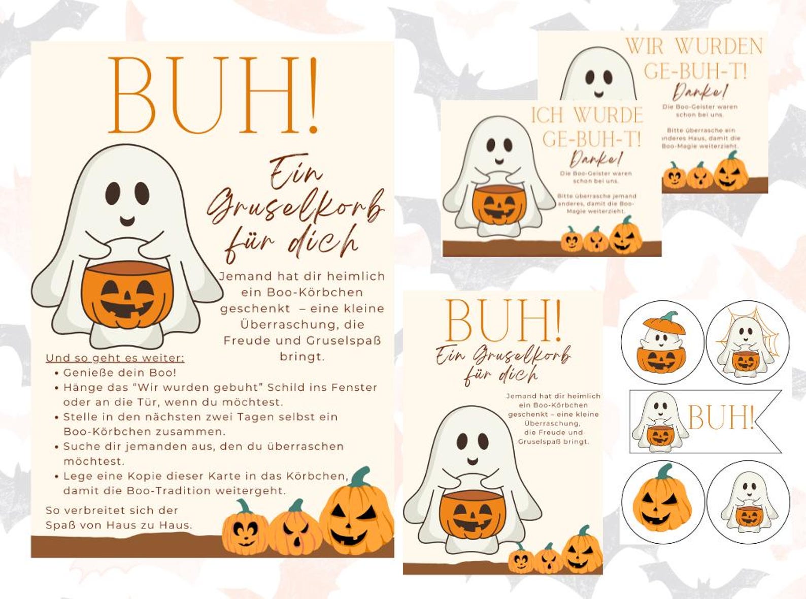 Boo Basket Printable | Spooky Basket Idea to Print | Ghost Card, Boo ...