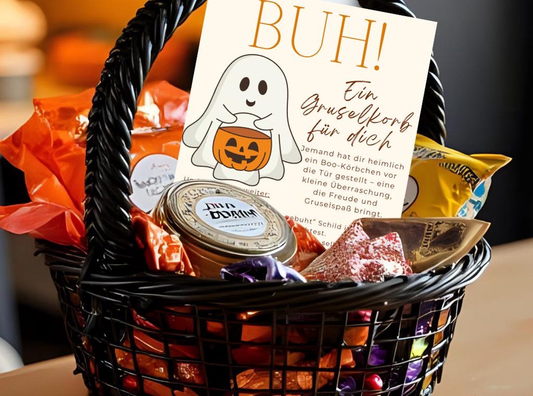 Boo Basket Printable | Spooky Basket Idea to Print | Ghost Card, Boo ...