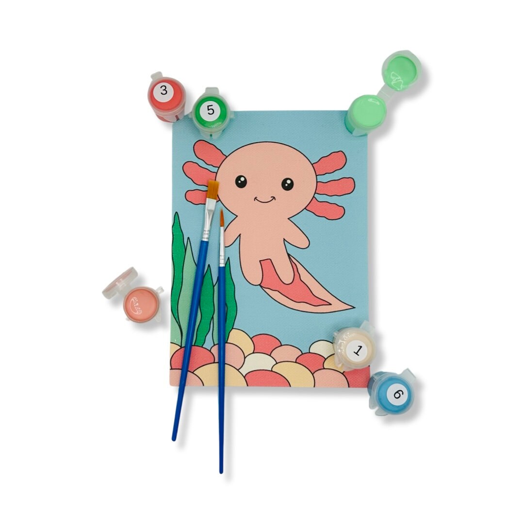 Mini Axolotl - Paint by Number Kit - Etsy