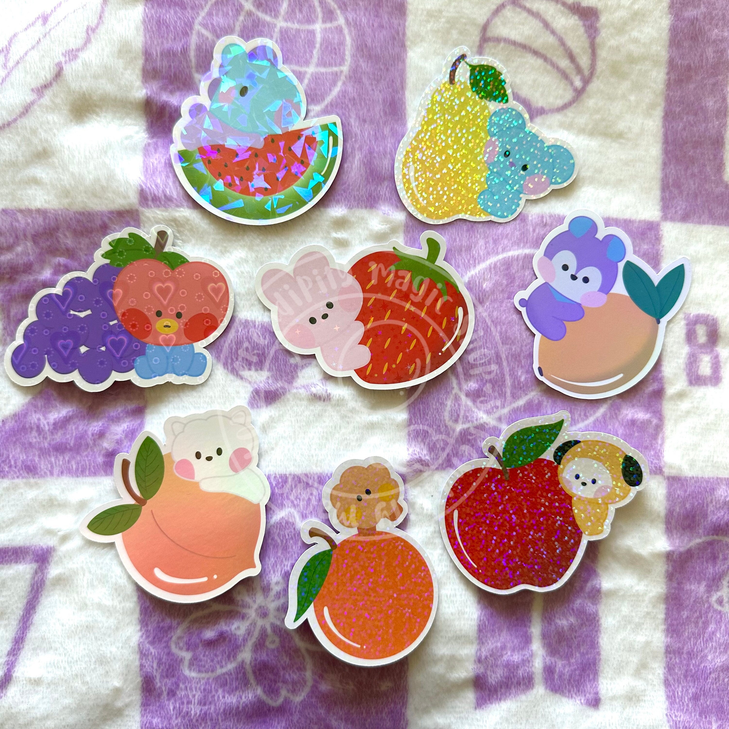 BT21 Minini Fruit Holographic Laminate Stickers - Etsy