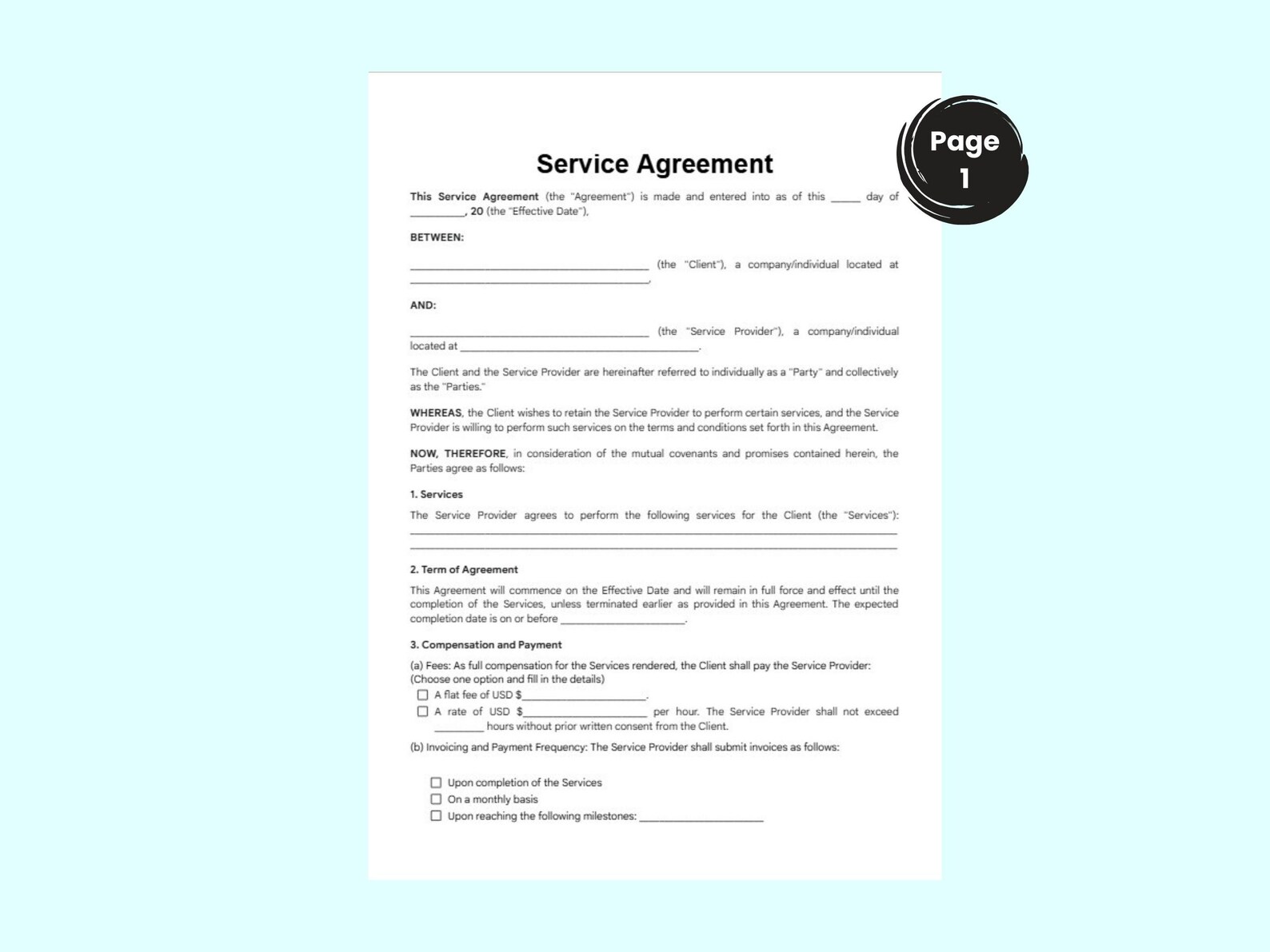 Printable Service Contract Templates. Services Contract Agreement ...