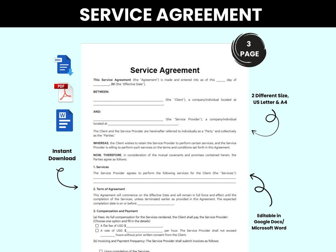 Printable Service Contract Templates. Services Contract Agreement ...