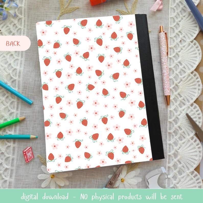 Berry Sweet Printable Composition Notebook Cover | Front + Back | 7x10 ...