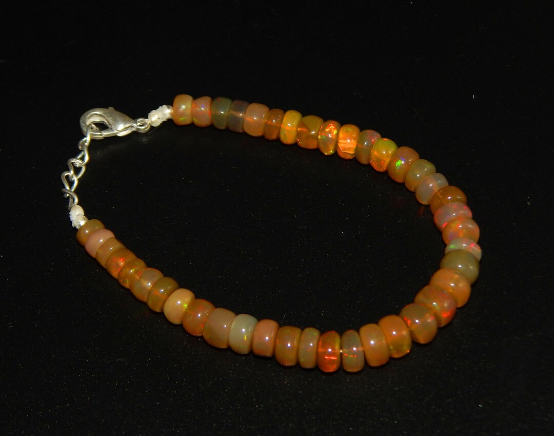 Ethiopian Welo Opal Beaded Dainty Bracelet, 7 Inches Welo Fire Beaded ...