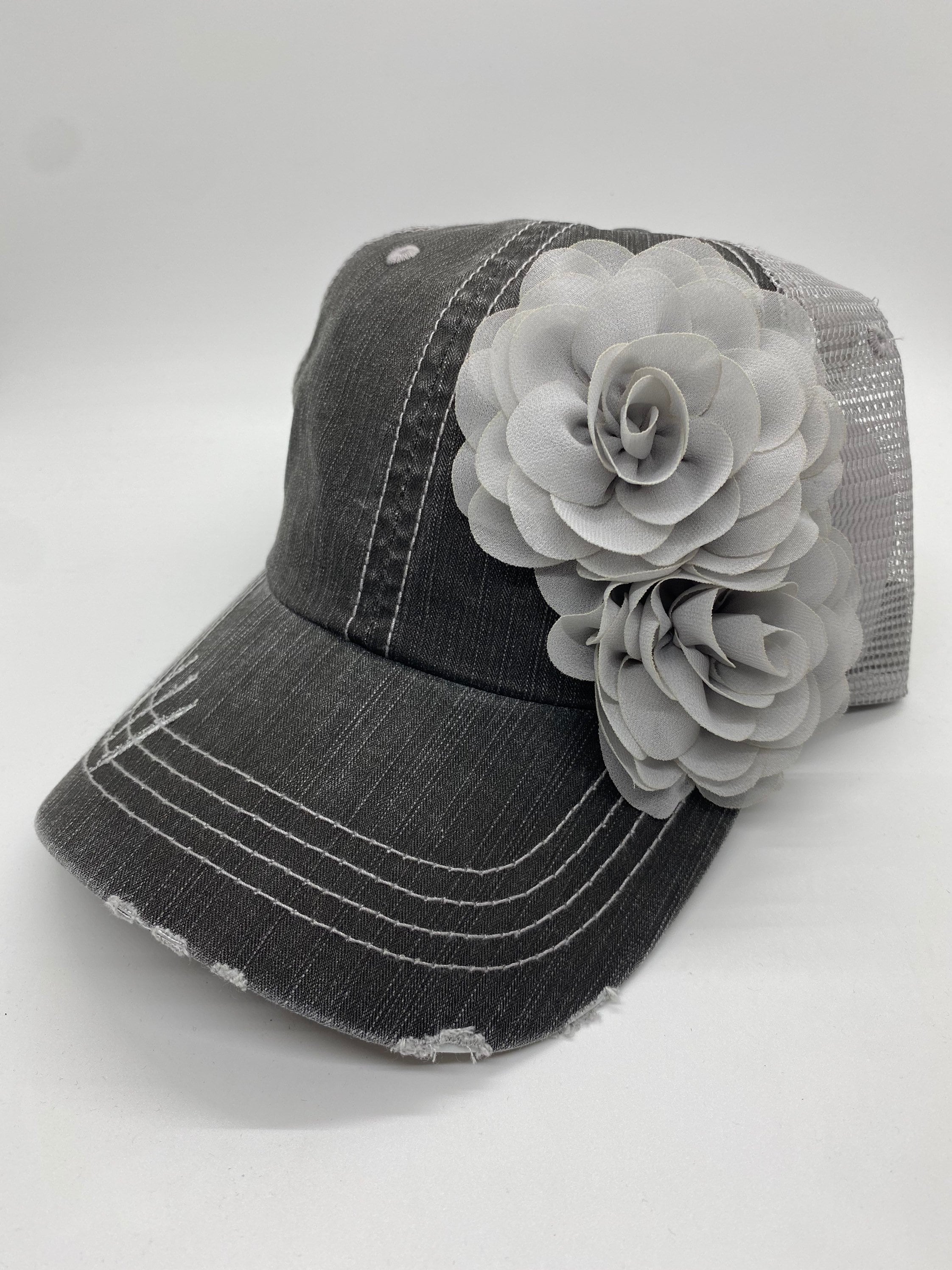 Grey Distressed Hat - Etsy