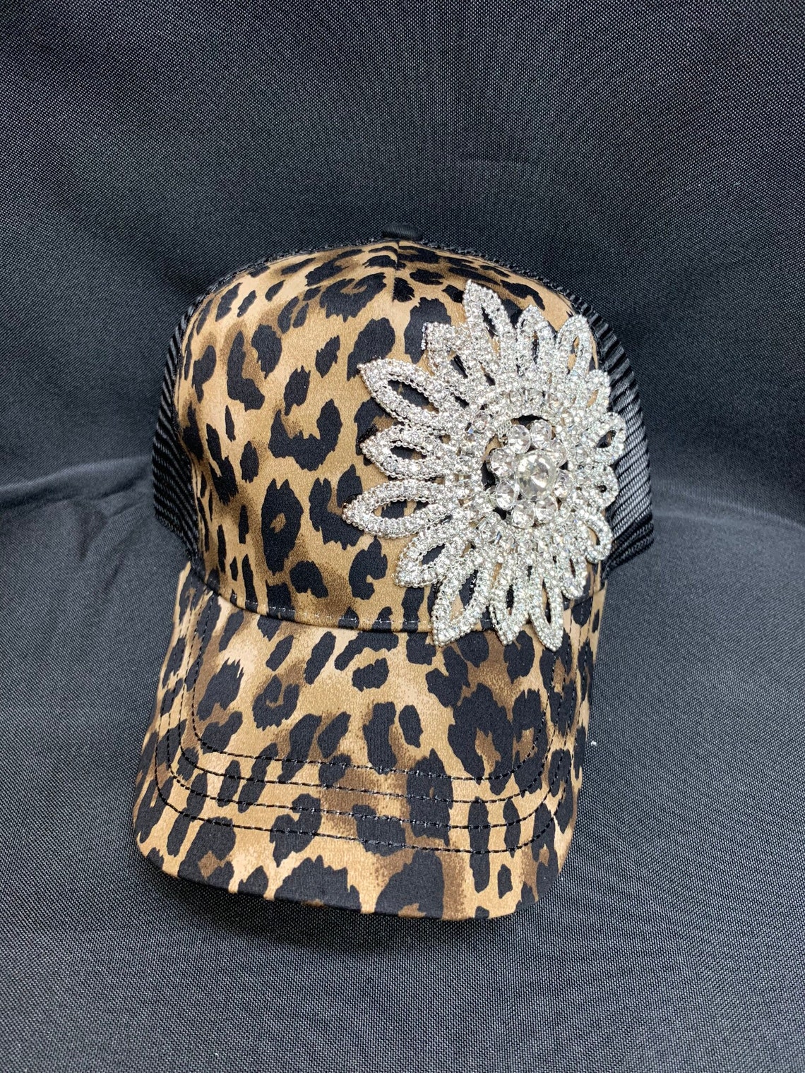 Cheetah Rhinestone Trucker Hat - Etsy