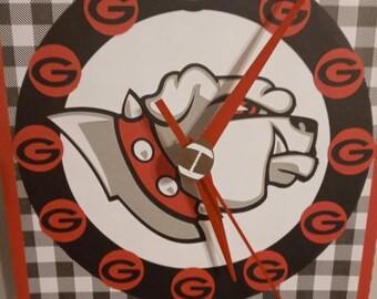 Ga Bulldogs Clock - Etsy