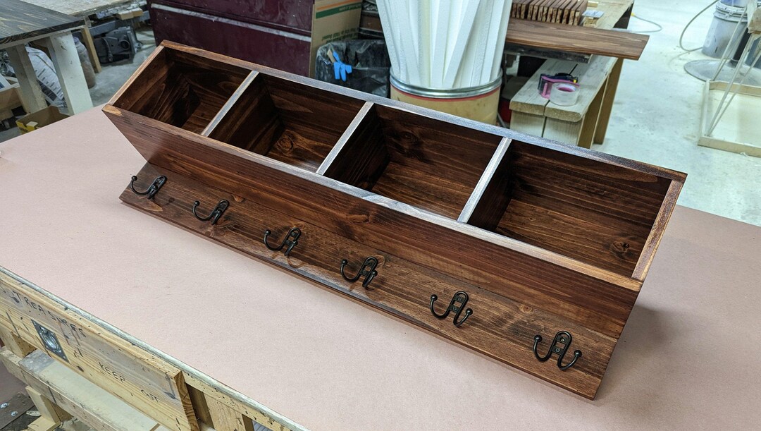 46 Inch Custom Handmade Coat Rack With 4 Cubby Units. Completely ...
