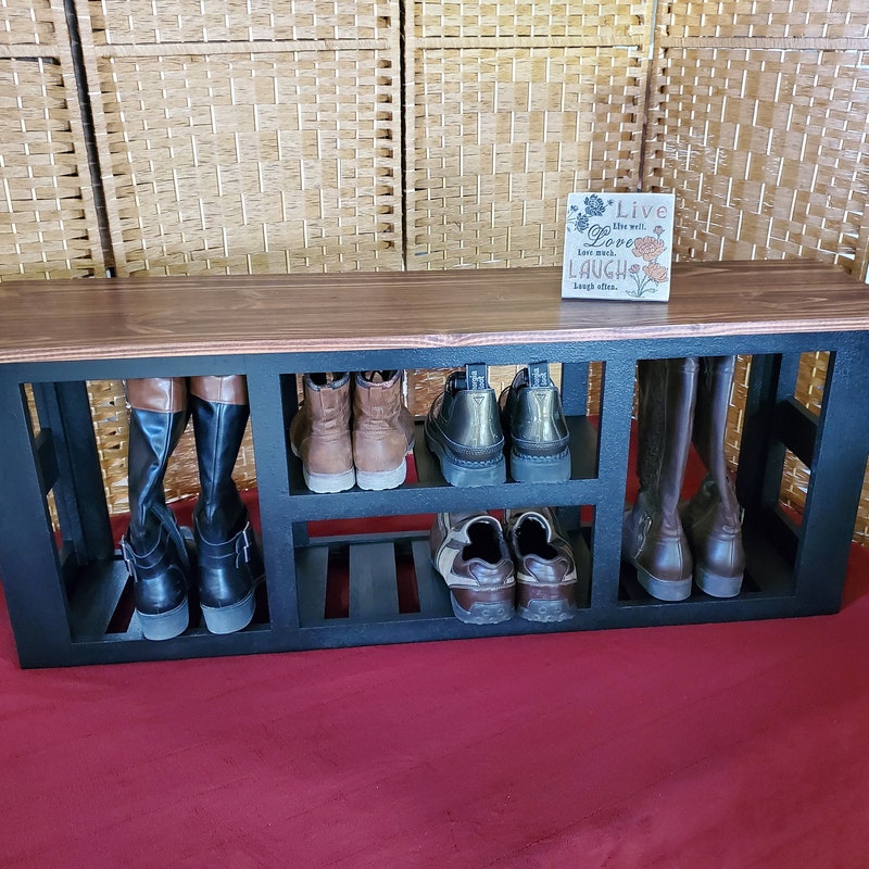 Oak Shoe Bench Cabinet - Etsy