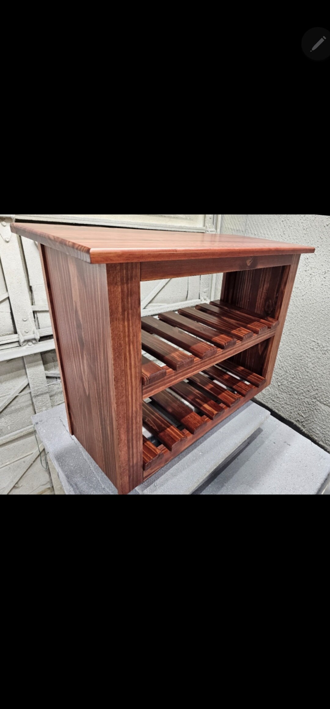 24 Inch Double Shelf Entry Bench and Shoe Storage. Choice of Stain and ...