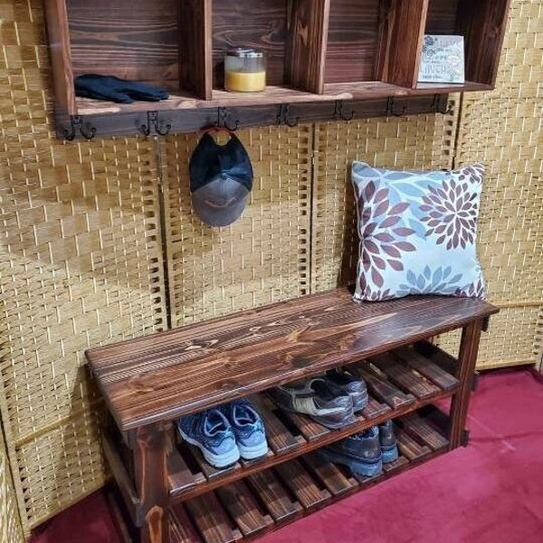 Bench With Shelf - Etsy