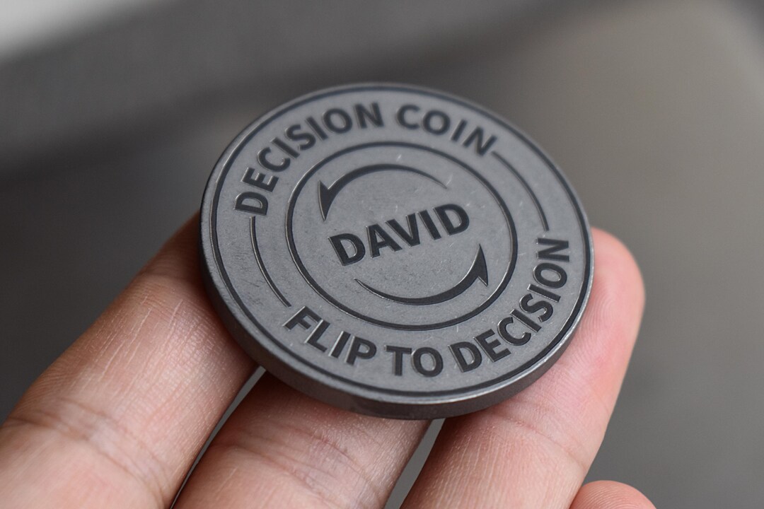 Titanium Decision Coin, Custom Engraved Coin, Couple Flip Coin, Gift ...
