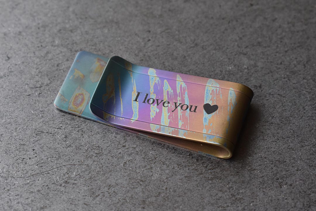 Titanium Custom Engraved Money Clip. Husband Gift. Groomsman Gift ...